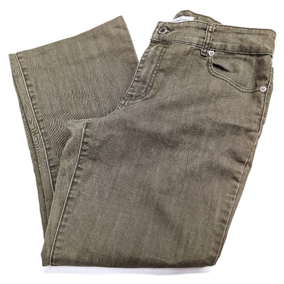 Chico's | Jeans | 525 Chicos Platinum Denim Olive Green Capris | Poshmark